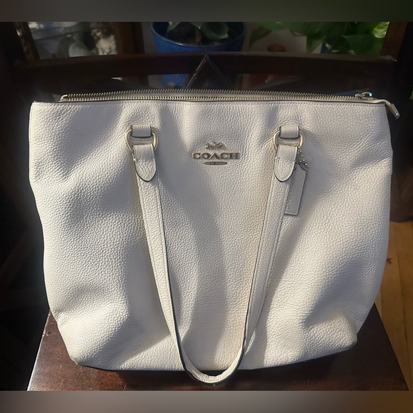 Coach | Bags | Coach Cream And Brown Shoulder Bag | Poshmark